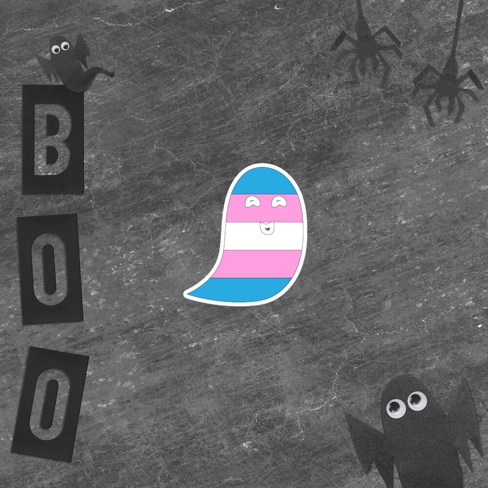 Transgender Flag Ghost Sticker - Etsy