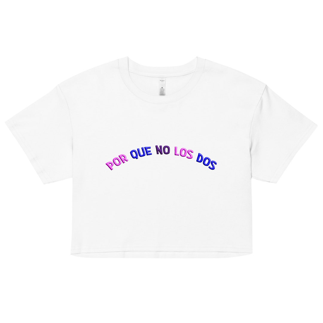 Bisexual Pride Why Not Both Spanish Balloon Font Crop Top Bi Flag ...