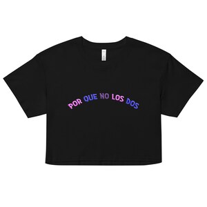 Bisexual Pride Why Not Both Spanish Balloon Font Crop Top Bi Flag ...