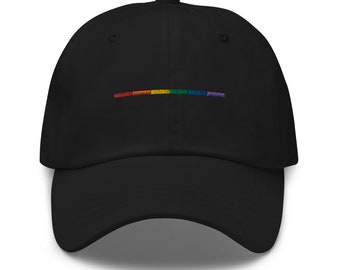 Rainbow Striped be Proud Classic Dad Hat Gay & Lesbian Pride ...