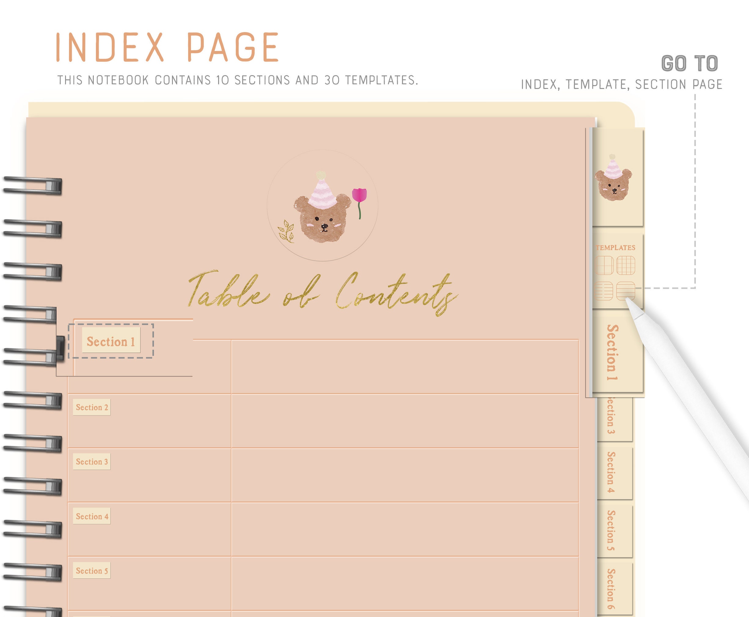 Kawaii Digital Notebook Templates Cute Goodnotes Notebook for iPad ...