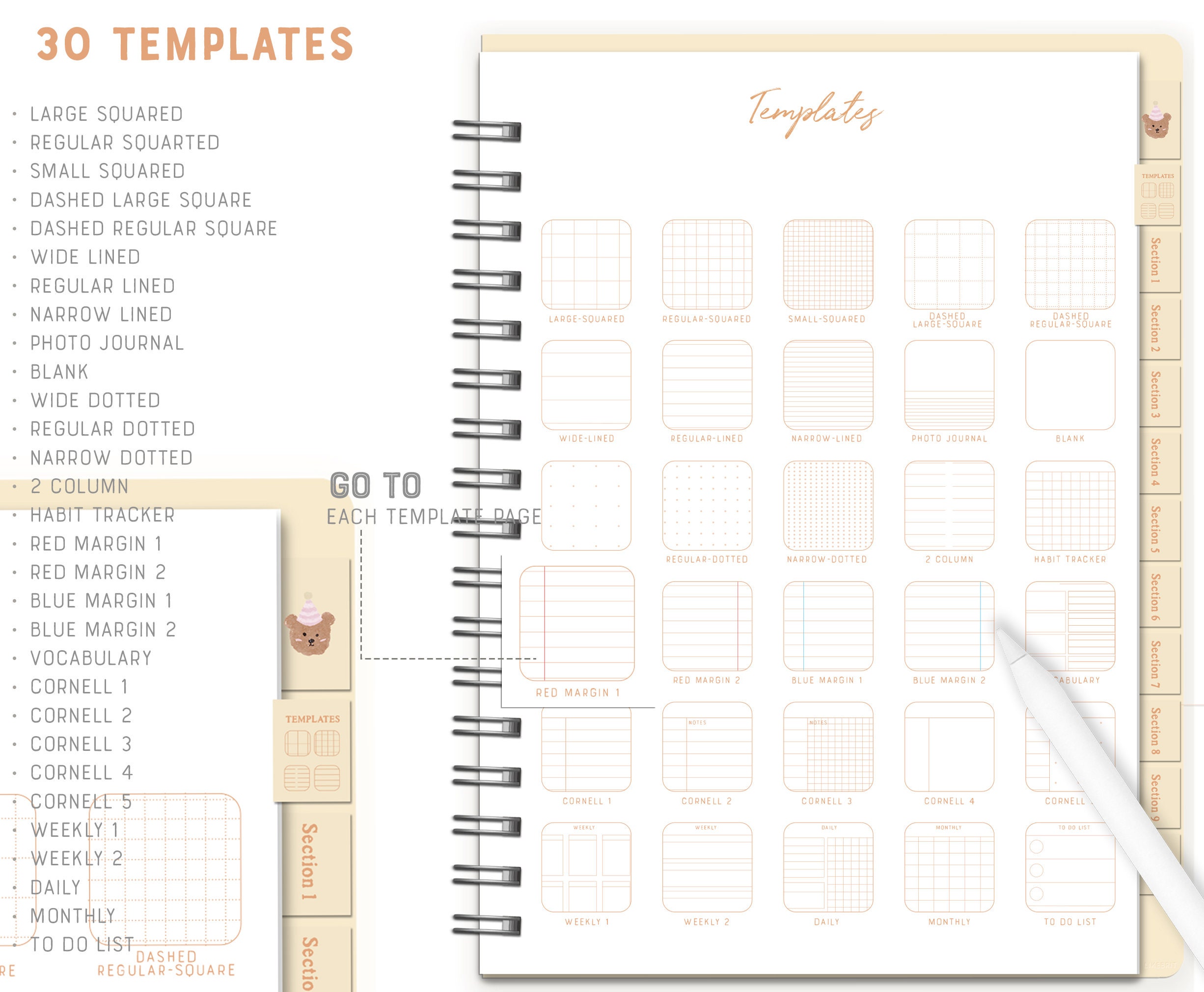 Kawaii Digital Notebook Templates Cute Goodnotes Notebook for iPad ...