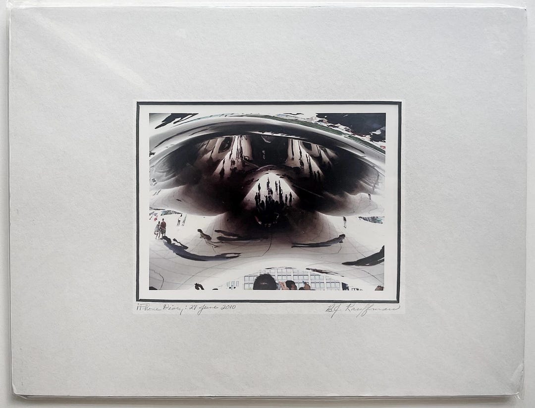 Cloud Gate 'the Bean' Reflection Print: Chicago Millennium Park, Matted ...