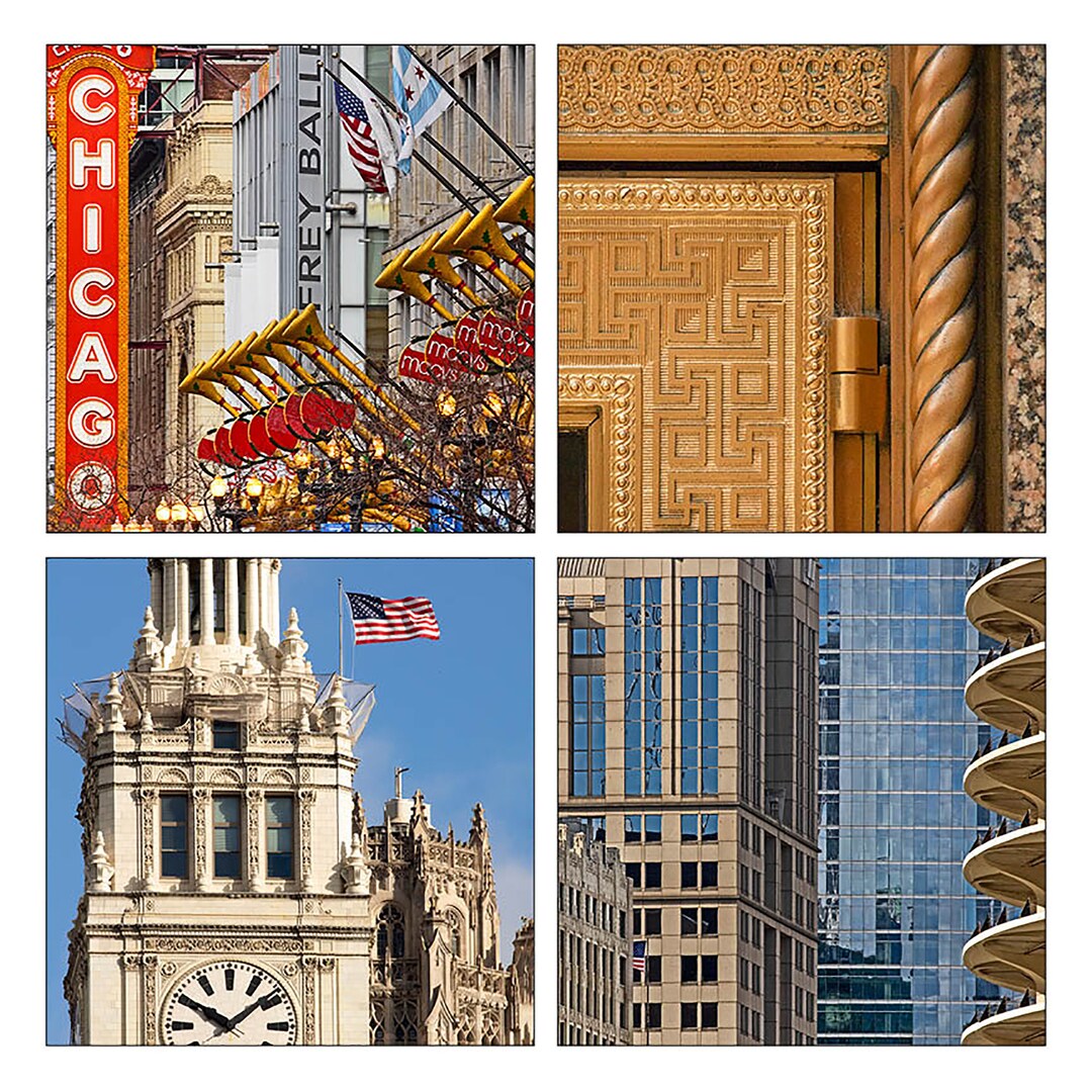 Icons of Chicago Collection Note Cards, 5.25 Inches Square Folded Size ...