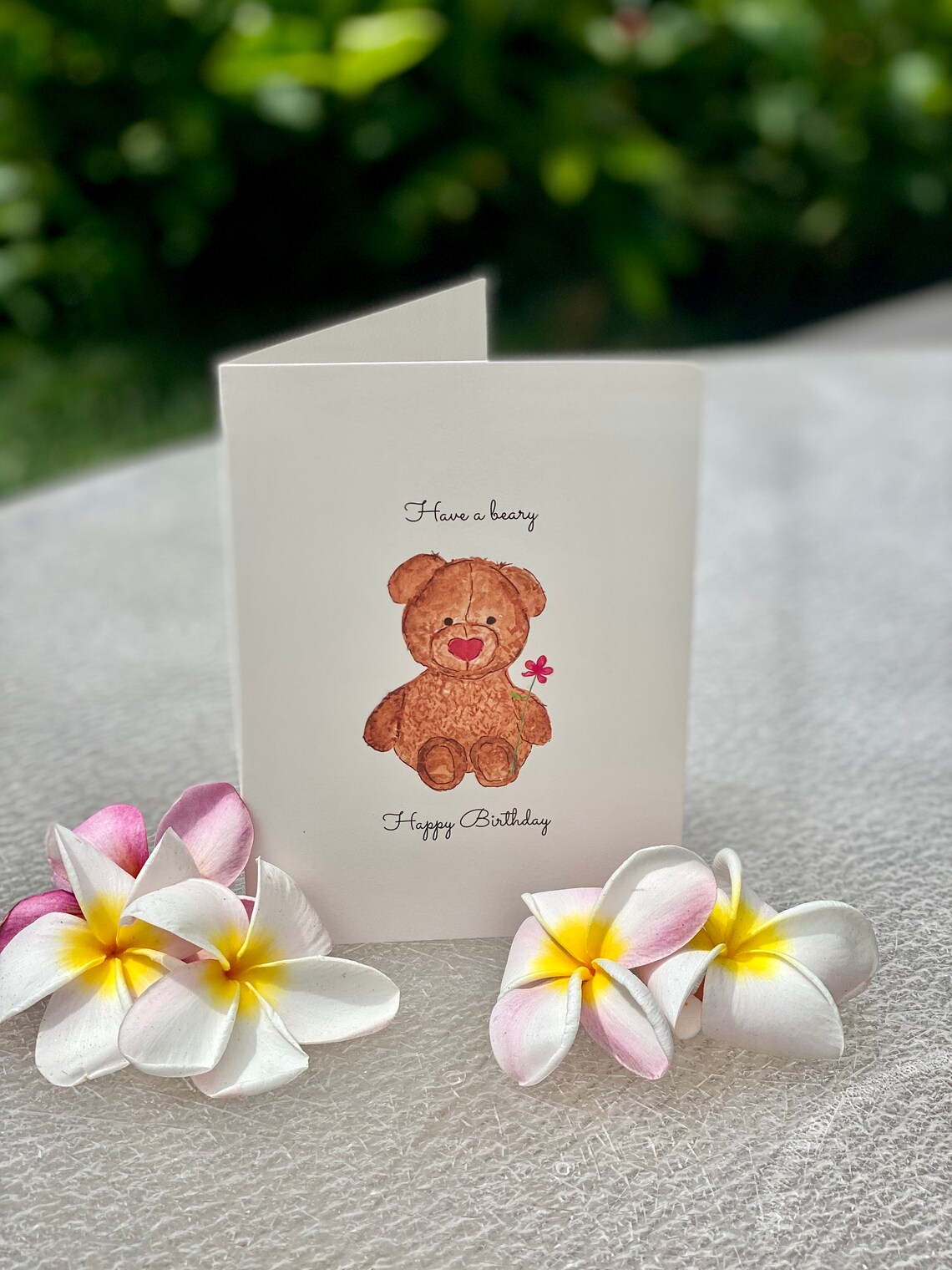 Have a Beary Happy Birthday Watercolor Card | Etsy