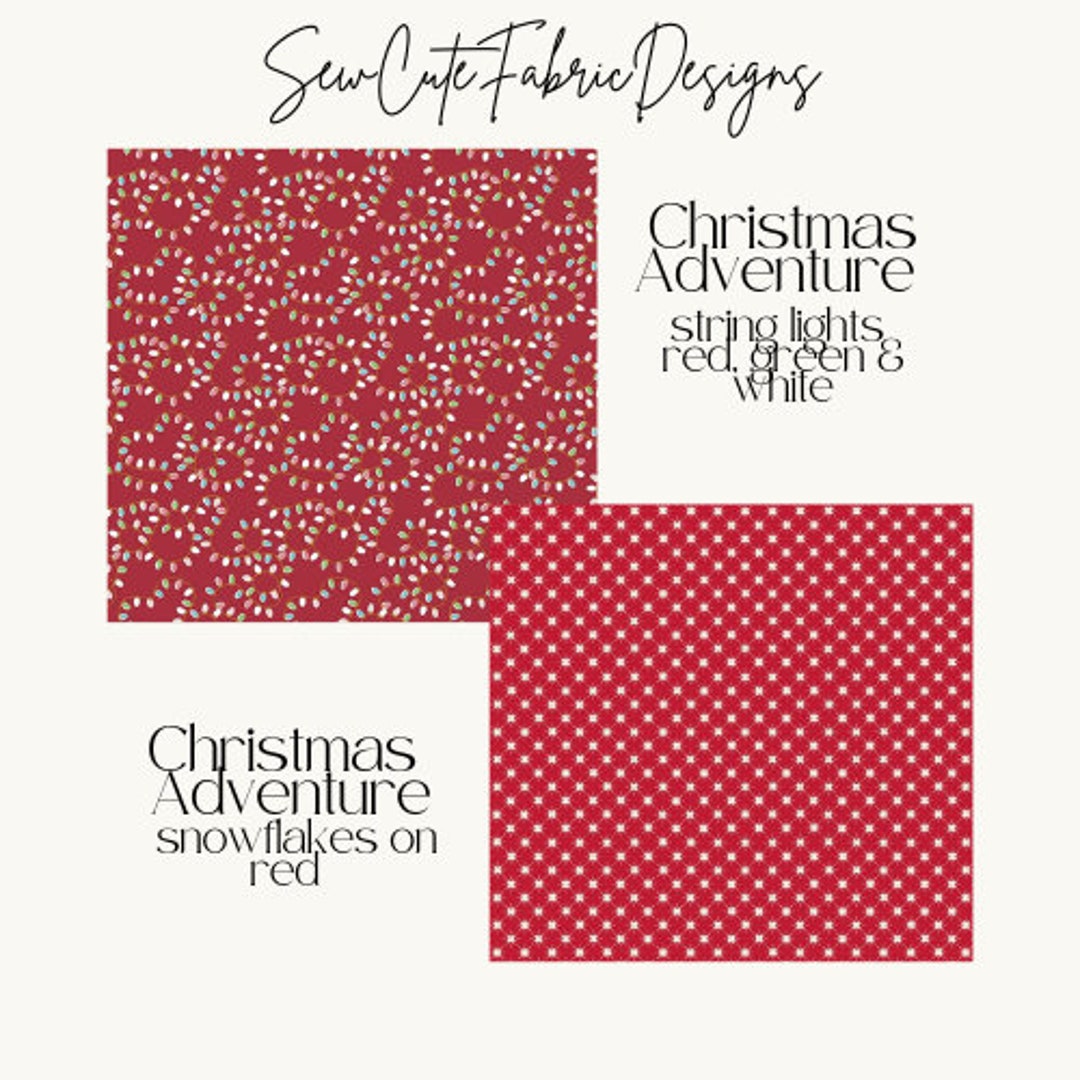 Christmas Fabric: Riley Blake String Lights & Snowflakes, 100% Cotton ...