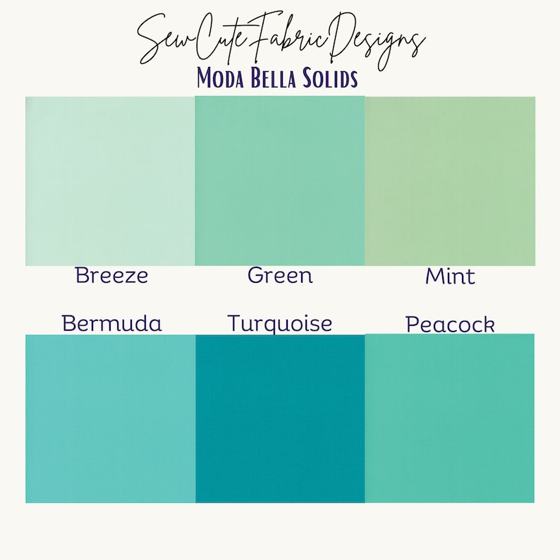 Moda Bella Solids: Quilting Cotton Fabric - Breeze, Green, Mint - Etsy