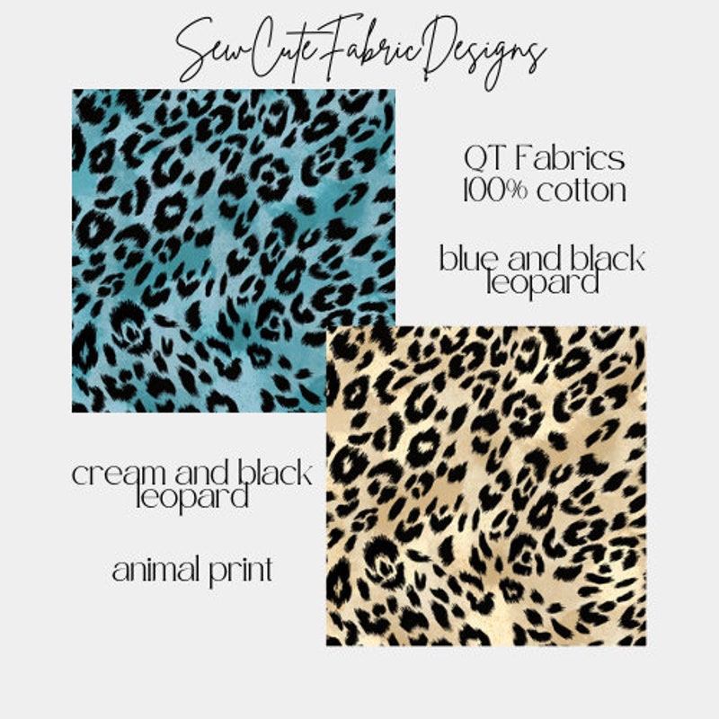 Blue Leopard Fabric - Etsy