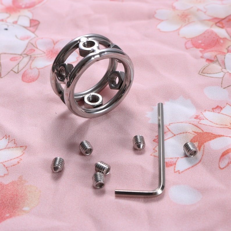 Steel Cock Ring With Sharp Screwcbt Playspiked Glans Ring Etsy