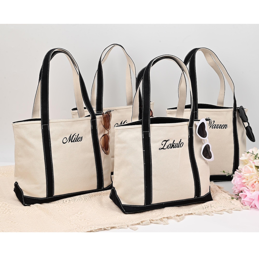 Custom Beach Tote Bag, Personalised Canvas Tote Bag for Girls ...