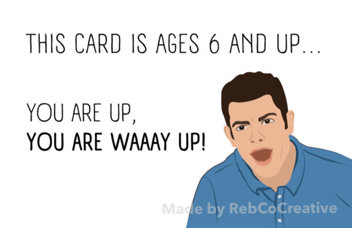 Schmidt New Girl Birthday Card Printable Greeting Card Blank Inside ...