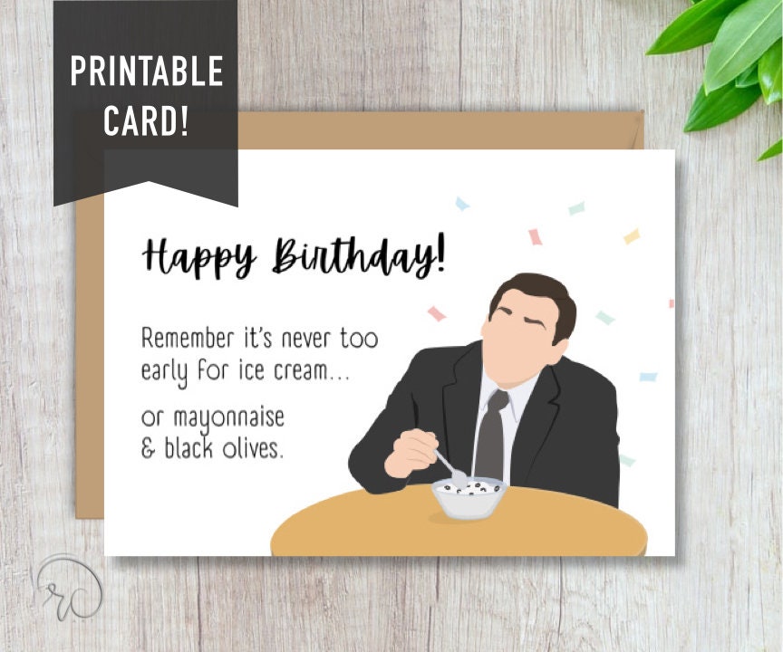 The Office Birthday Card Michael Scott Quotes Funny Digital Download ...