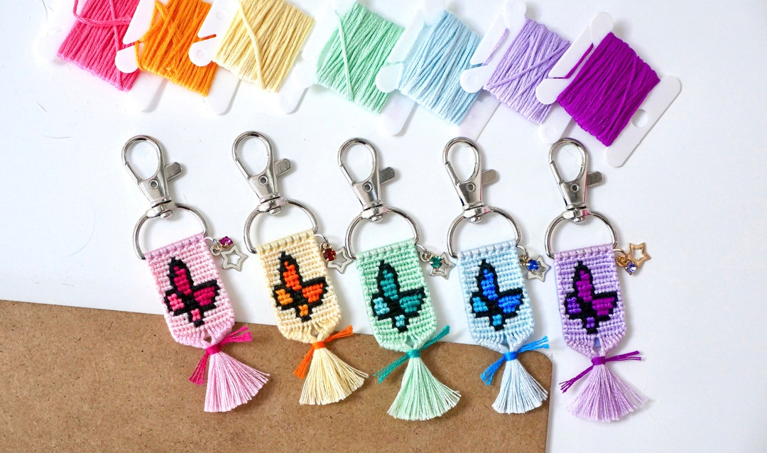 Knotted Butterfly Keychain, Vsco Niniknots Cute Aesthetic Swivel Hook ...