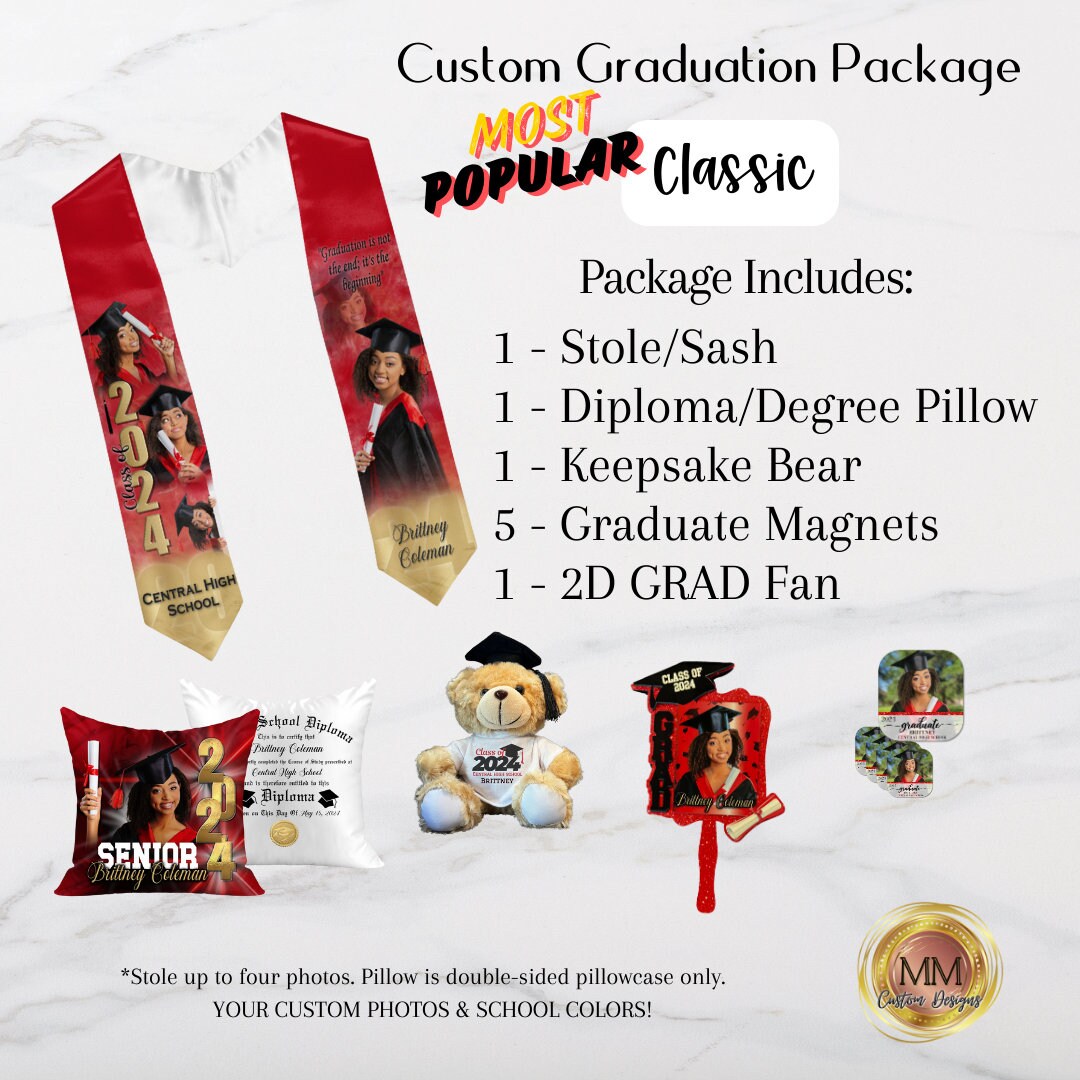Graduation Package, Graduation Stole/sash, FAN, Diploma Pillow ...