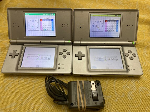 Two Original Vintage Nintendo DS Lites Consoles with Charger