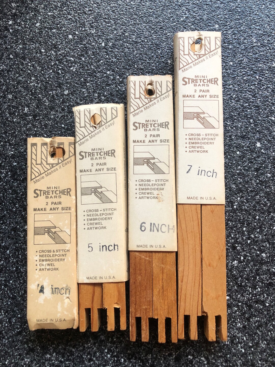 Mini Stretcher Bars 2 Pair Cross Stitch Needlepoint Embroidery Crewel ...