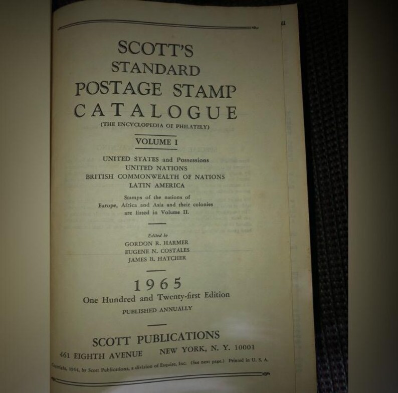 Standard Postage Stamp Catalogue 1965 Combined Edition Vol 1 - Etsy