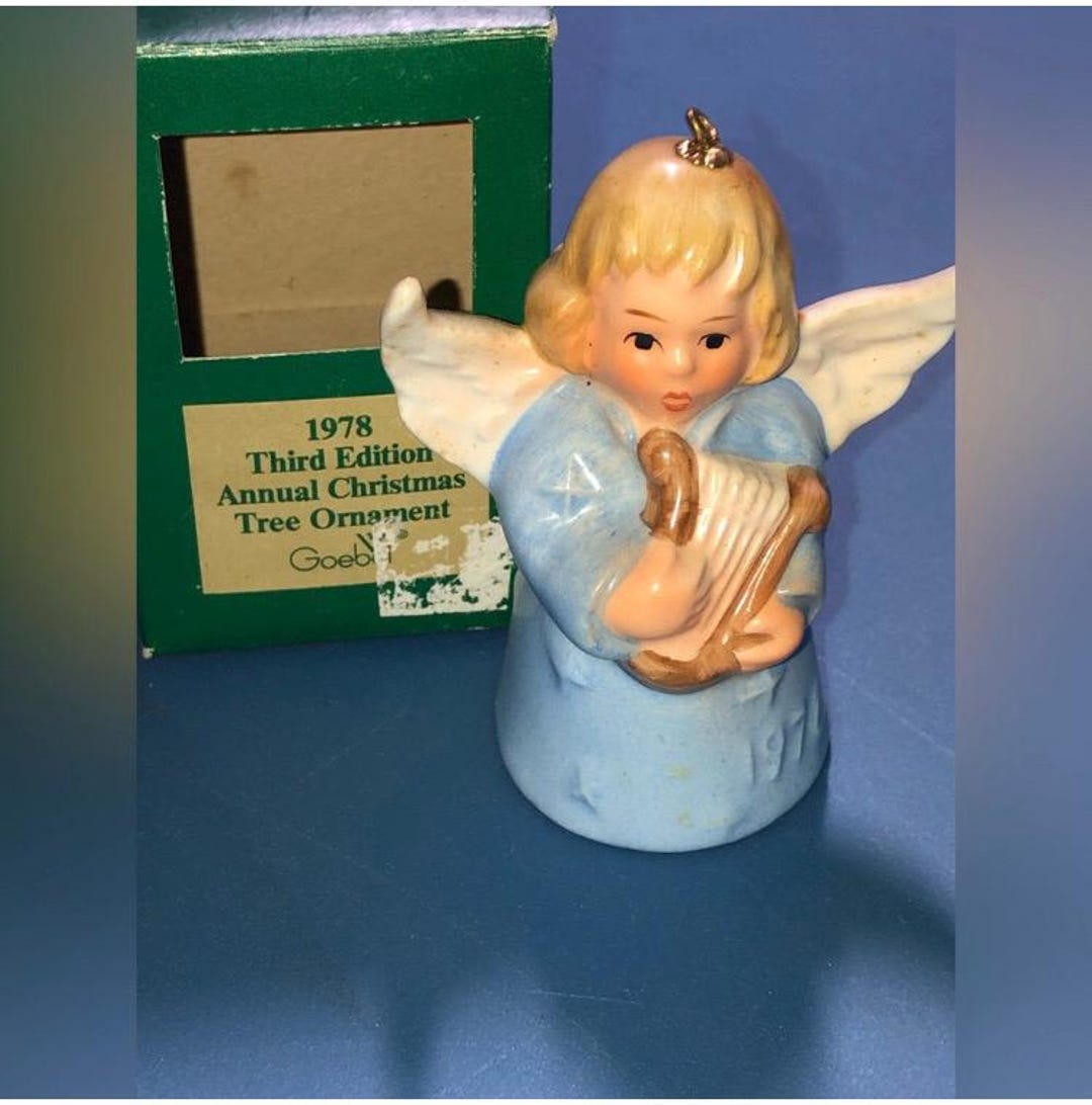 Goebel Angel Bell W/harp Blue 1978 Third Edition Annual Christmas Tree ...