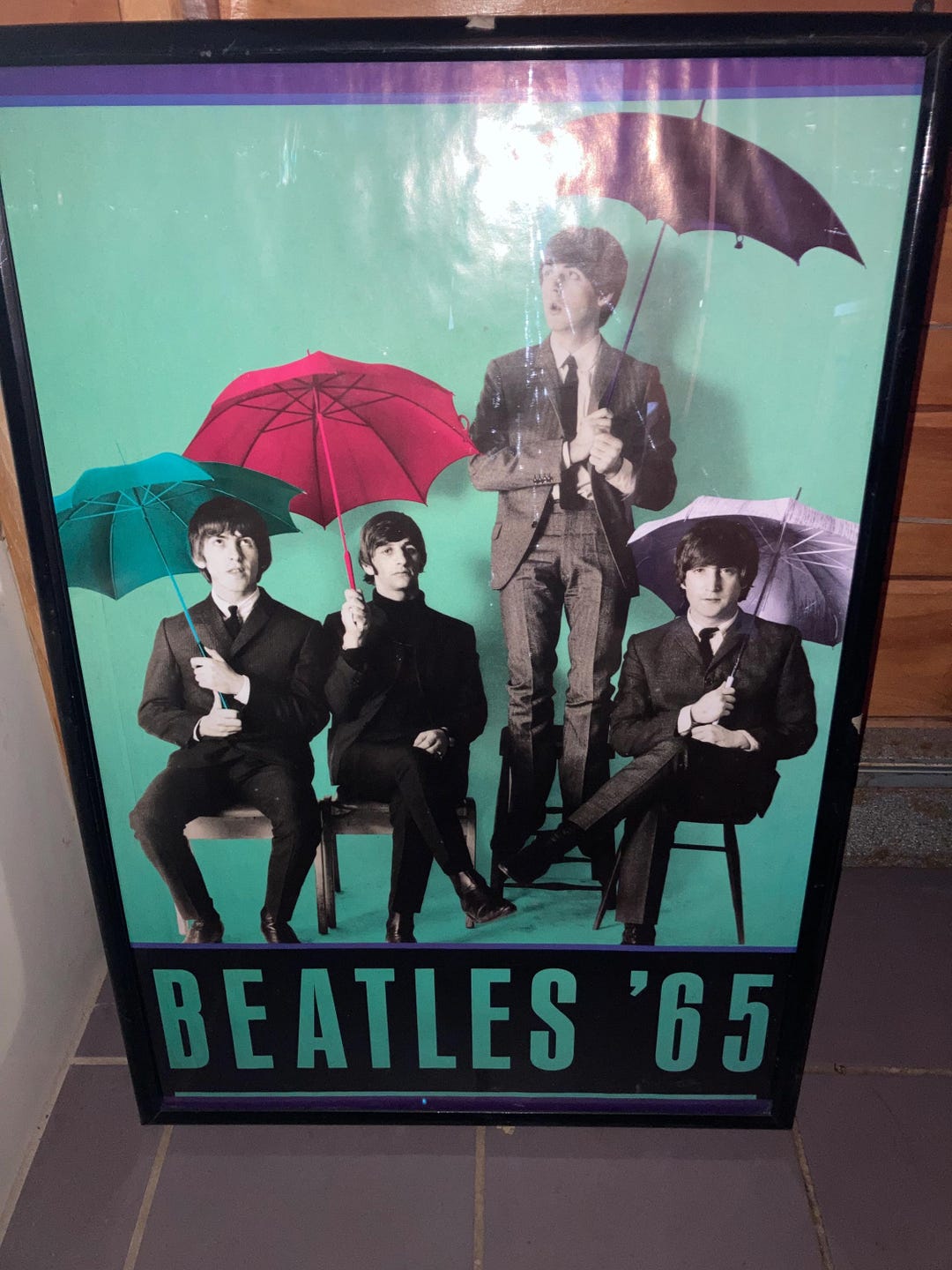 Original Beatles ‘65 Poster by Apple Corps 1987 BTL052 24 X 36 Framed ...