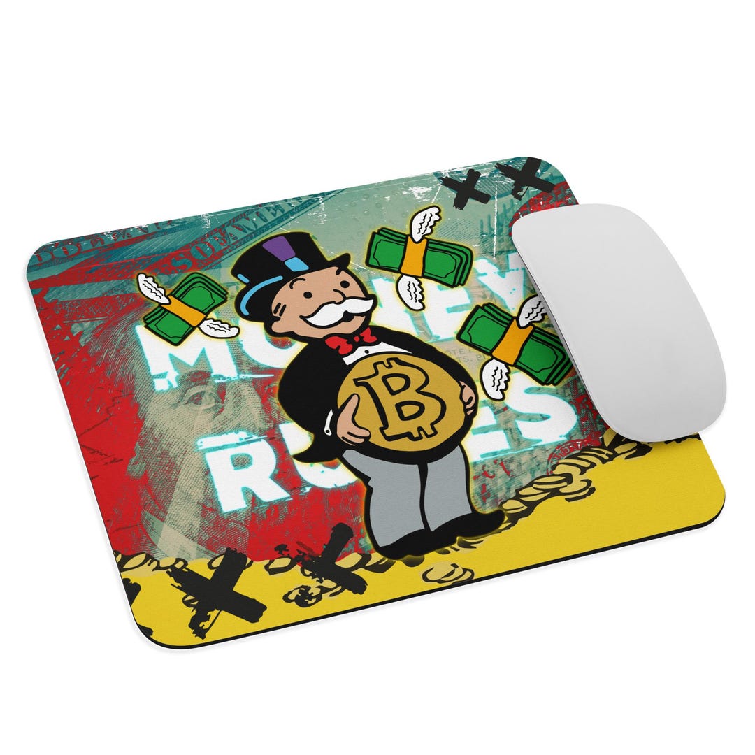Mouse Pad Money Rules, Popart, Gaming, Pc, Notebook, Laptop, Monopoly ...