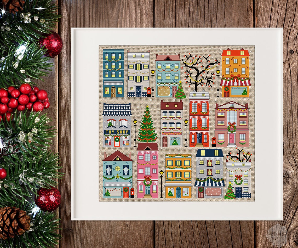 Christmas Village Cross Stitch Pattern - PDF Download - Etsy UK