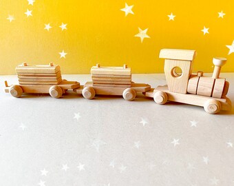 Wooden Cargo Train - Etsy