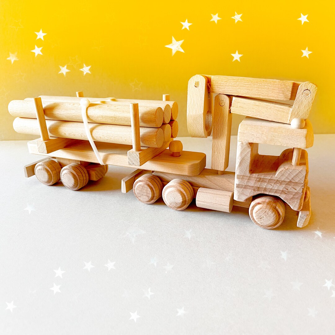 Wooden Logging Truck | 100% Natural Beechwood | Eco-friendly Montessori ...