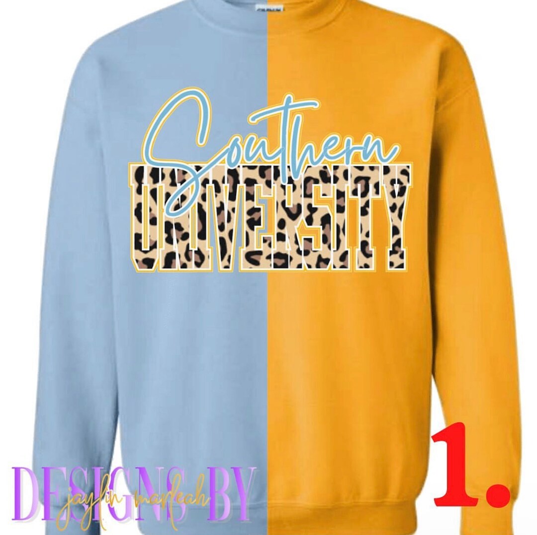 Handmade Half & Half Southern University SU Crewneck Sweatshirt, Unisex ...