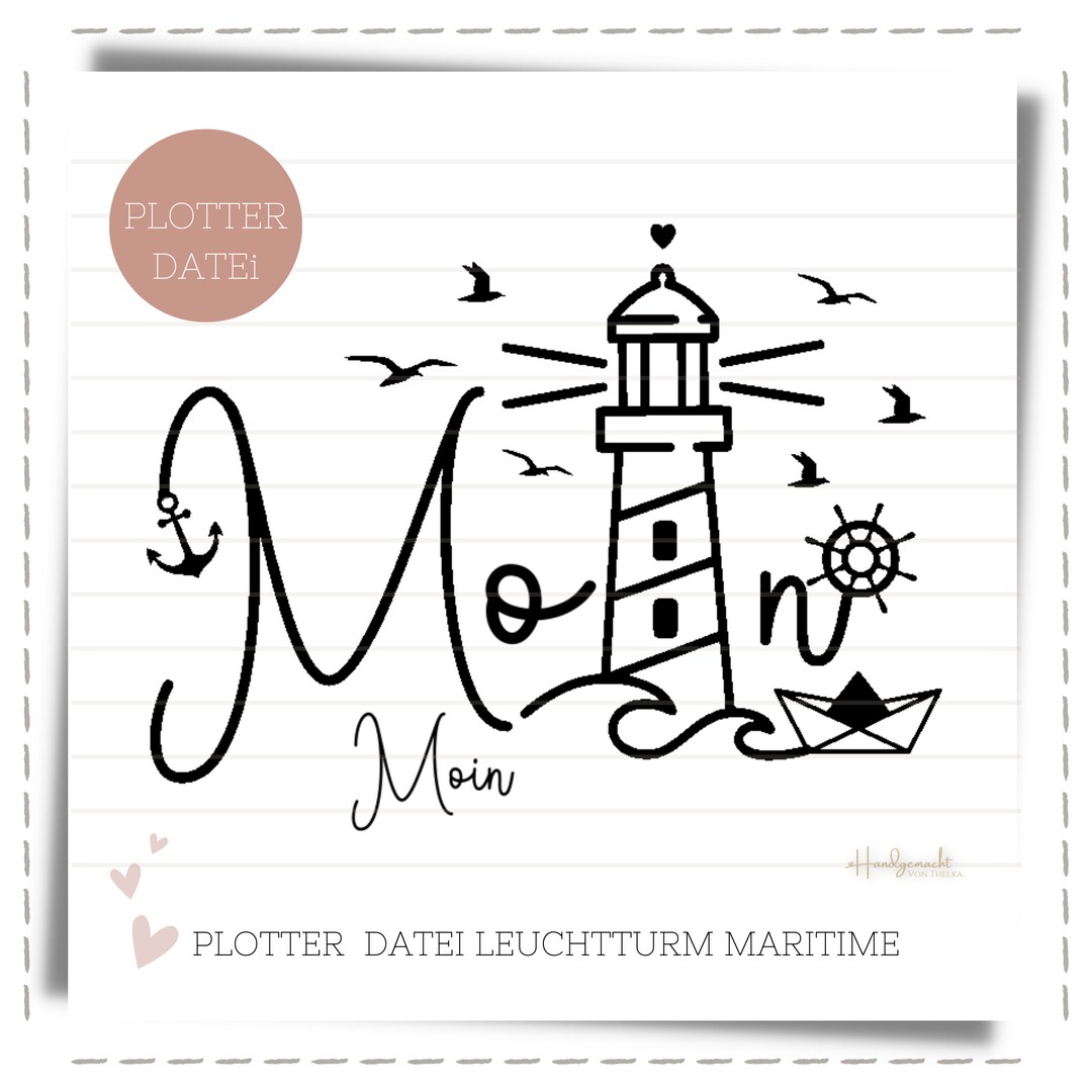 Plotter File Maritime LEUCHTTURM MOIN Lettering Maritime Motifs ...