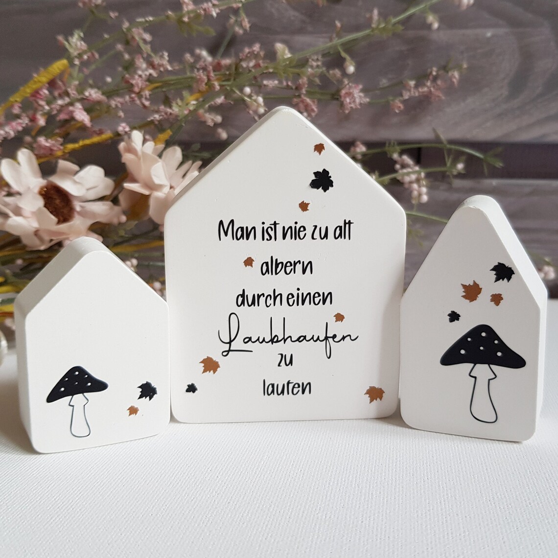 Häuser Deko aus Beton HERBST DEKO Im Set 3 Varianten / - Etsy.de