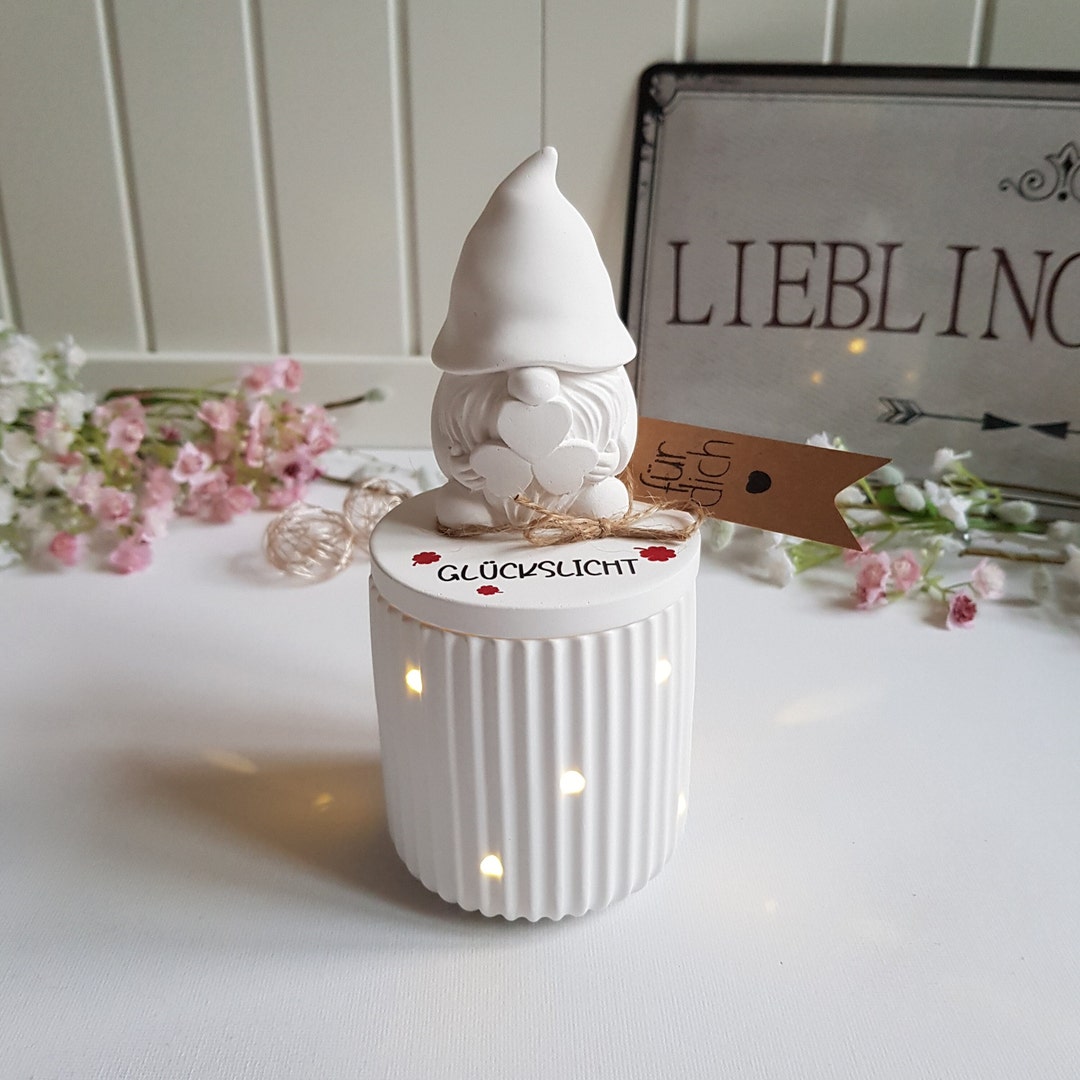 Lucky Light Can Illuminated, Gnome Lucky Dwarf, Sweet Gift Idea, Raysin ...