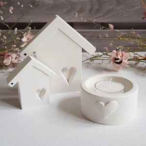 Deko Teller Set Beton Deko ZUHAUSE Mit 2 Deko Häusern u. - Etsy.de