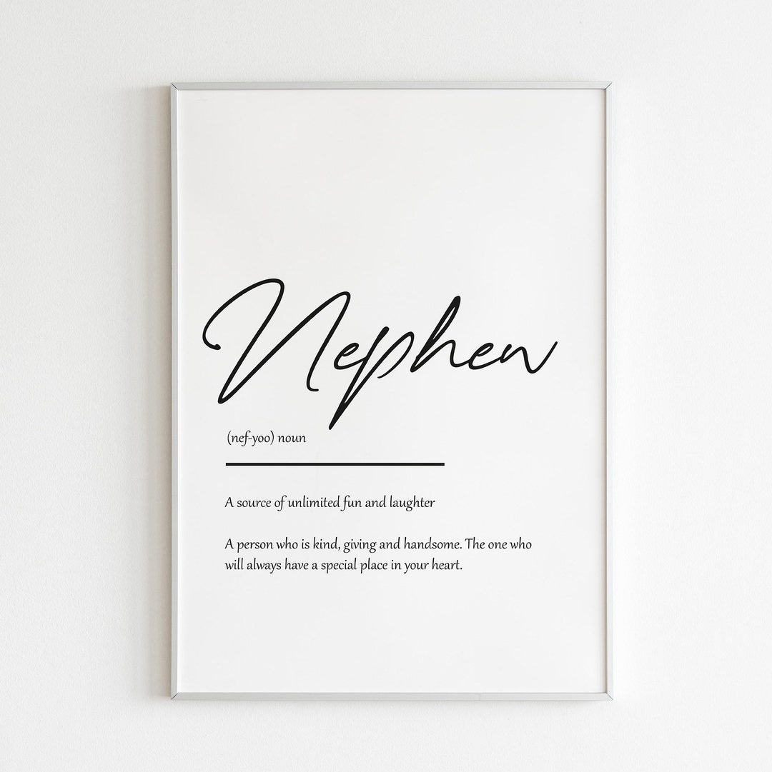 Nephew Definition Print Gift for Nephew Present From Auntie - Etsy