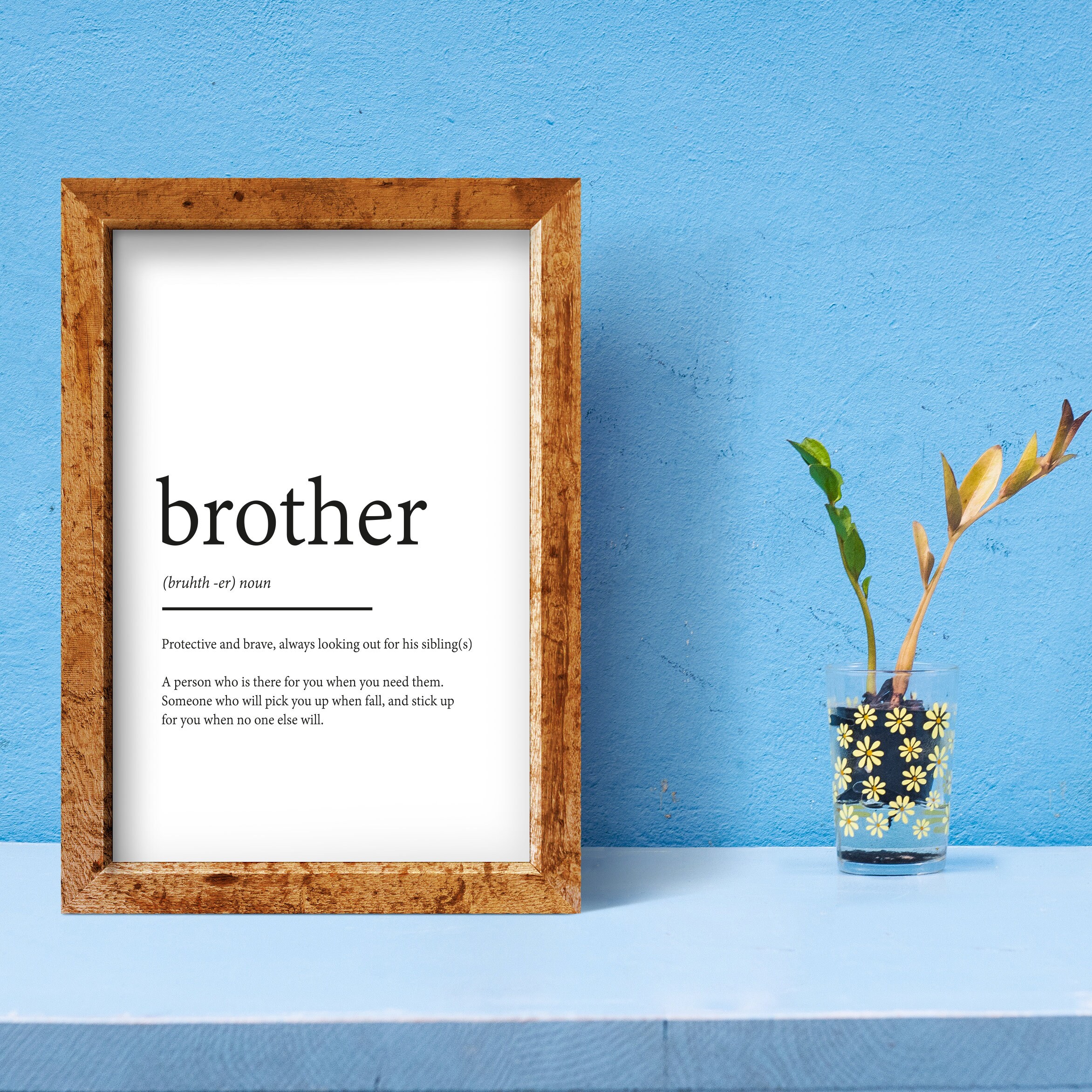 Brother Definition Print Typography Family Prints Gift | Etsy