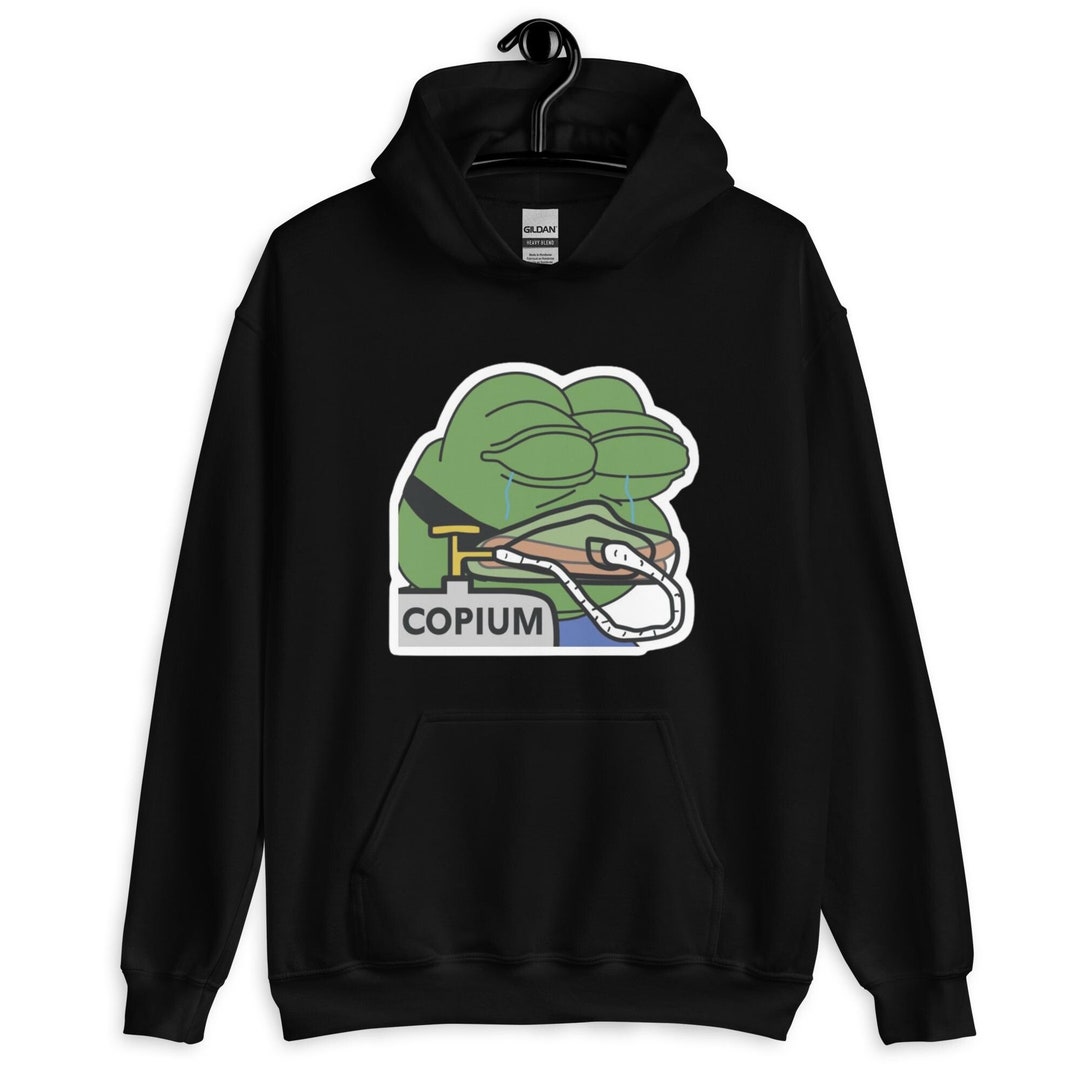 Copium Meme Hoodie - Funny Pepe the Frog Hoodie - Internet Meme Apparel ...