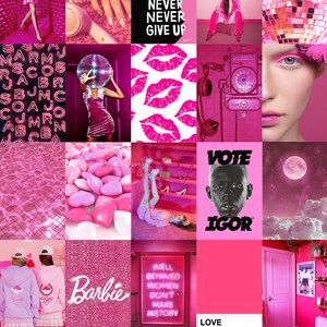 Boujee Neon Pink Aesthetic Wall Collage Kit digital Download 40pcs Deep ...