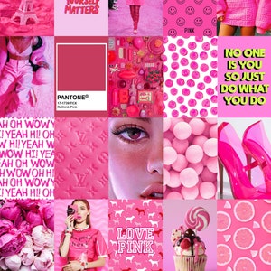 Boujee Neon Pink Aesthetic Wall Collage Kit digital Download 40pcs Deep ...