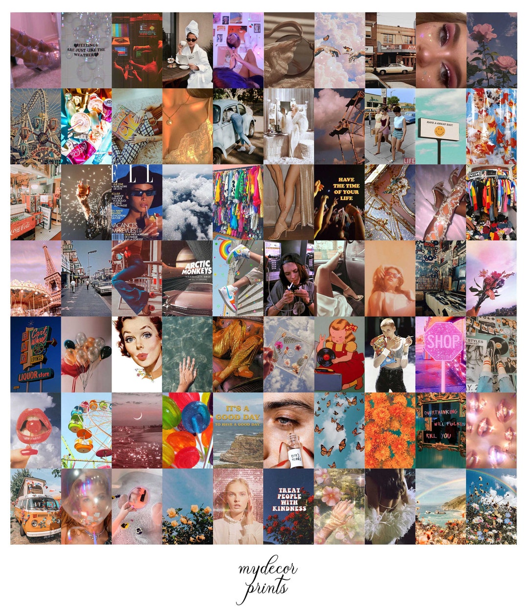 Boujee Retro Aesthetic Wall Collage Kit digital Download 70 Pcs Vintage ...