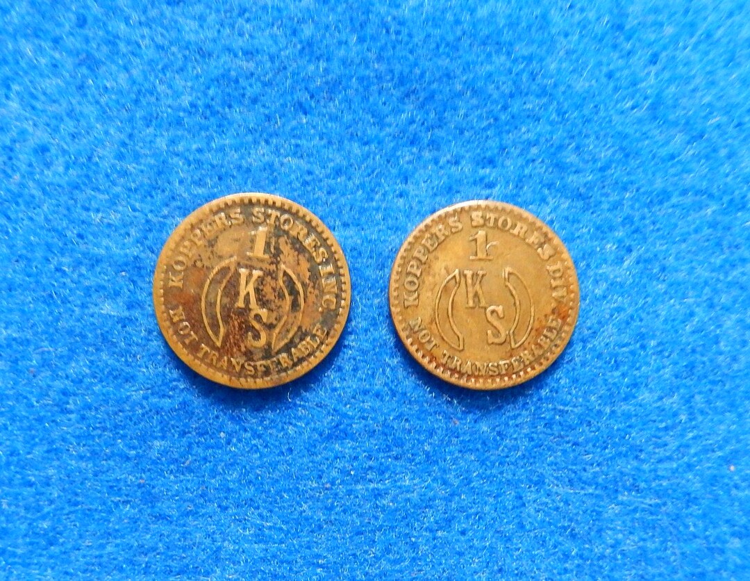 Coal Scrip Tokens Lot of 2: Koppers Stores, Beards Fork, West Virginia ...
