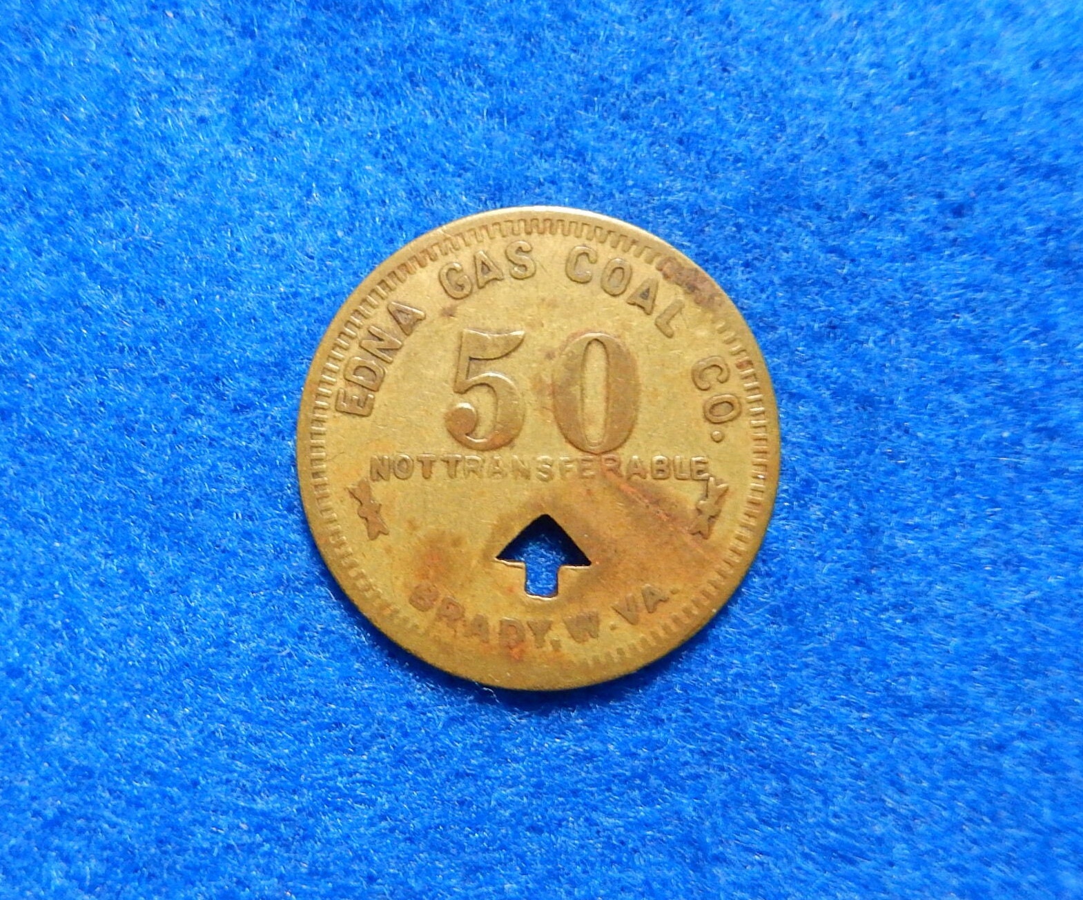 Coal Scrip Token Edna Gas Coal Co., Brady, West Virginia, Monongalia Co ...