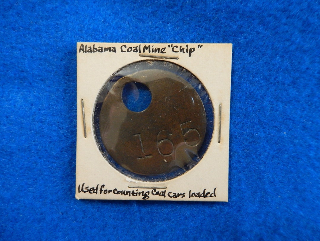 Brass Coal Mine Tag From Alabama, Vintage Antique #165, 1-3/8" Diameter ...