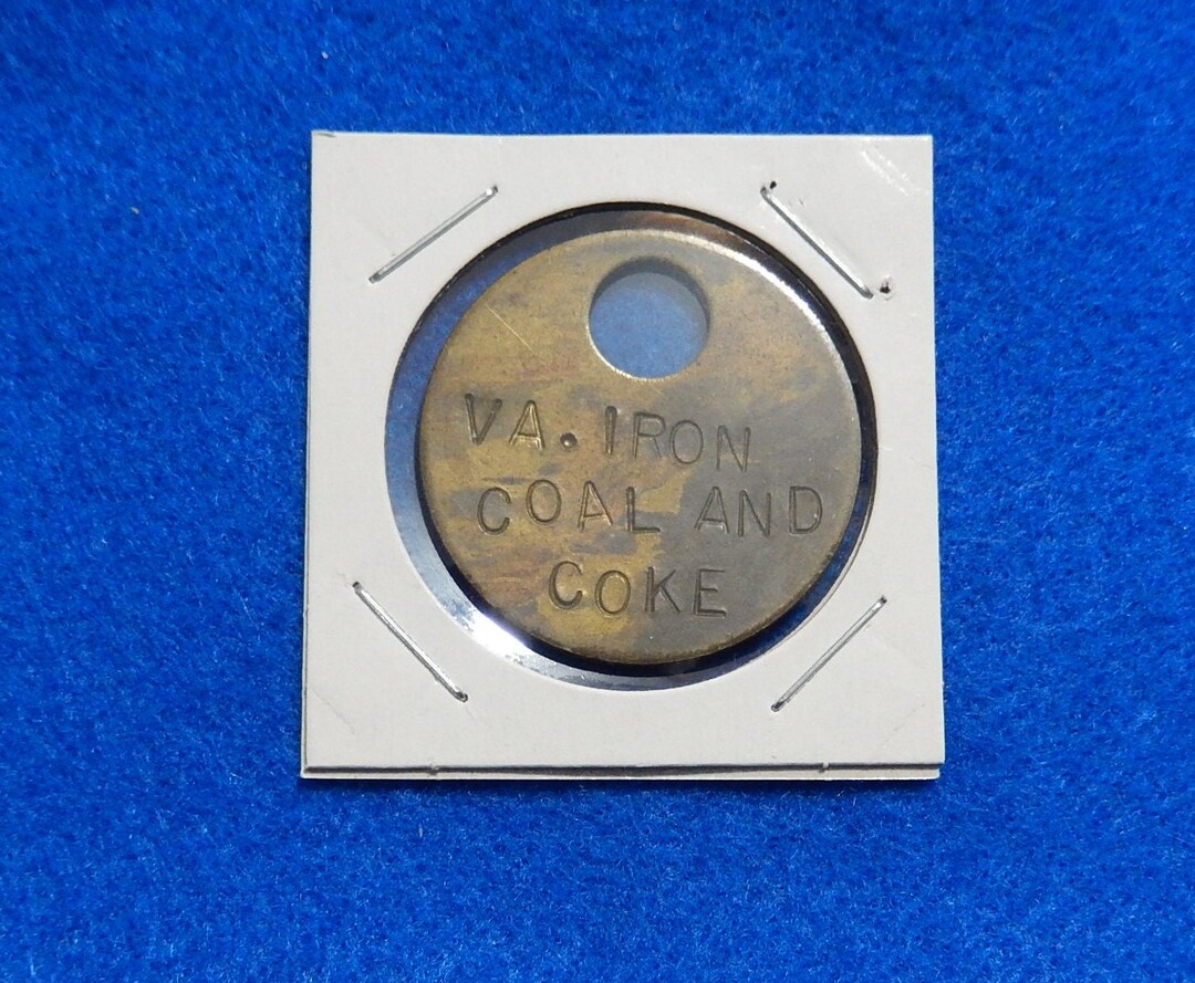 Brass Coal Mine Tag Virginia Coal & Coke, Tag VA, Vintage Antique, 1-3/ ...