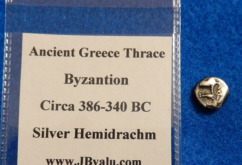 386-340 BC Ancient Greek Thrace, Byzantion, Silver Hemidrachm Coin - Etsy