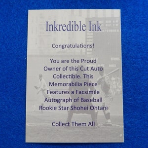 SHOHEI OHTANI Inkredible Ink Rookie Card, Facsimile Autograph, Near Mint - Etsy