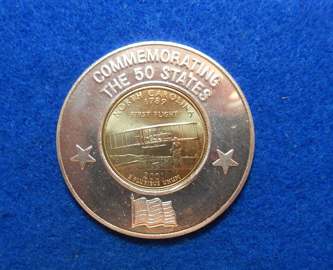 NORTH CAROLINA Encased State Quarter 2001, Beautiful 1-3/4 ...