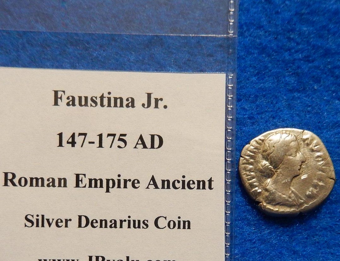 147-175 AD FAUSTINA JR. Roman Empire Original Ancient Silver Denarius ...