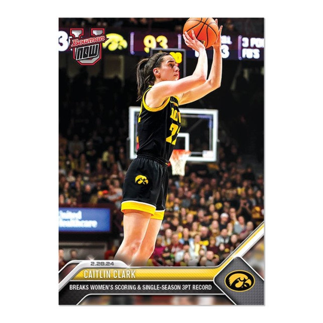 Caitlin Clark Iowa Rookie Bowman Now Basketball Card #59 RC, Near Mint ...