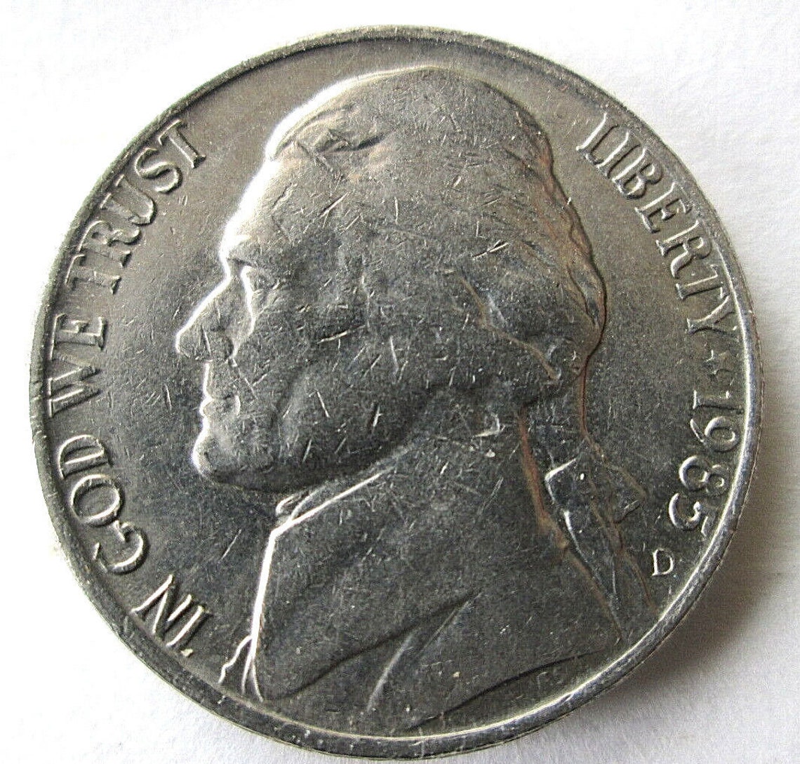 ERROR Coin: 1985-D Jefferson Nickel Missing & Weak Letters Struck ...
