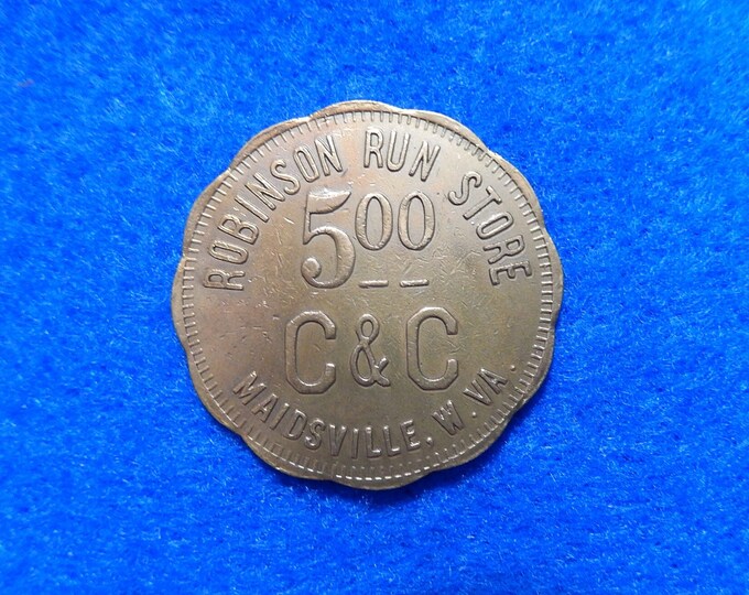 Coal Scrip Token: Robinson Run Store, Maidsville, West Virginia, 5 ...
