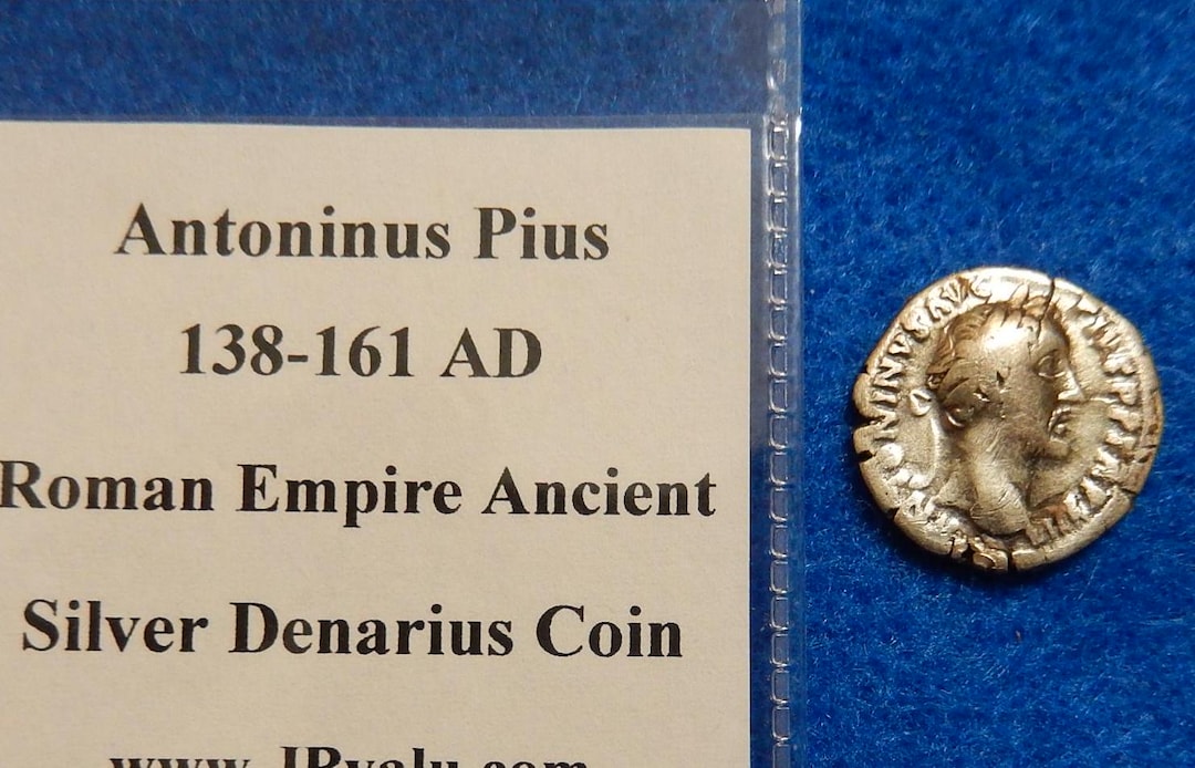 Roman Empire Ancient Silver Denarius Coin, Antoninus Pius 138-161AD, 2. ...